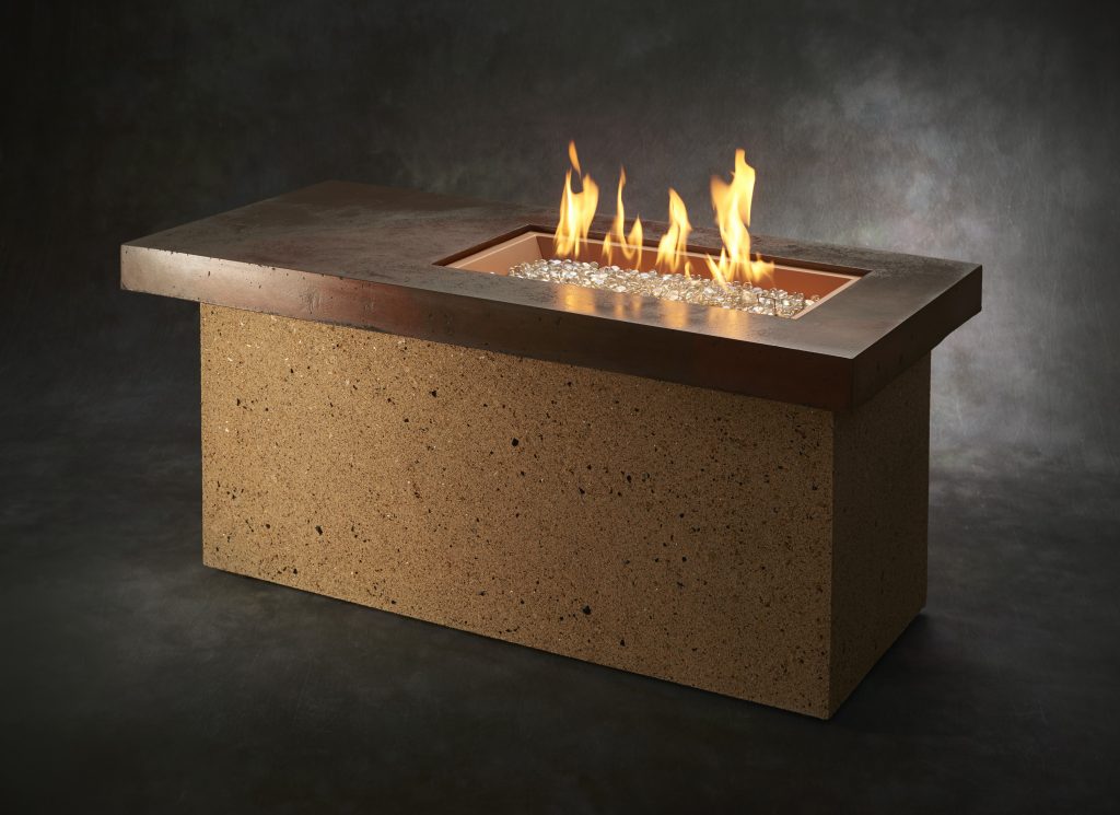 The Outdoor GreatRoom Company - Artisan Linear Gas Fire Pit Table - BBQ ...